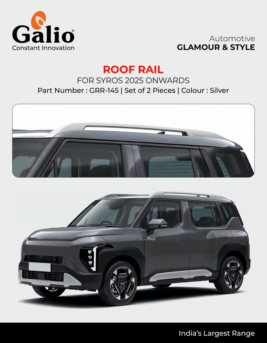 Galio Silver Roof Rails Compatible With Kia Syros 2025 Onwards - Set o ...
