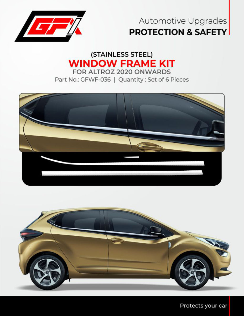 GFX Window Frame Kit Compatible With TATA Altroz 2020 Onwards - Chrome ...