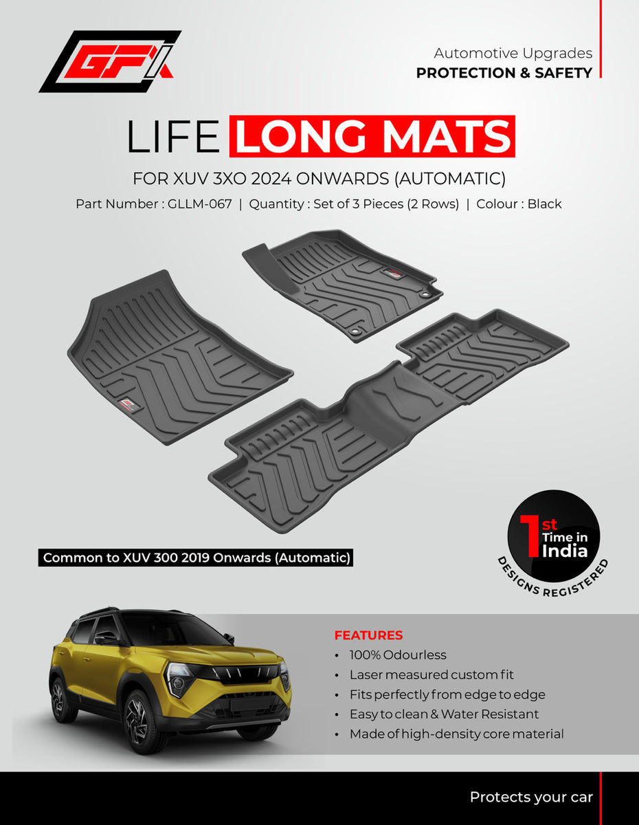 GFX Car Floor Mats Premium Life Long Foot Mats Compatible with Mahindr ...