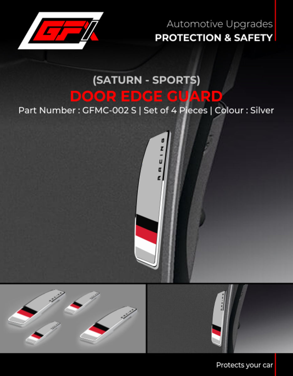 GFX Car Door Edge Guard Scratch Protector (4Pcs) (Saturn Sports-Silver ...