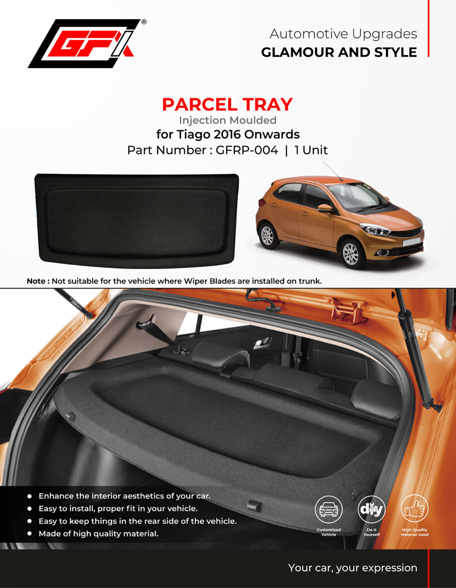 GFX Injection Moulded Parcel Tray Compatible With TATA Tiago (2016-202 ...