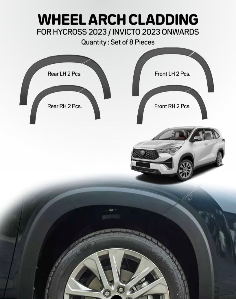 Wheel Arc Cladding Compatible With Toyota Innova Hycross - Set of 8 Pc ...